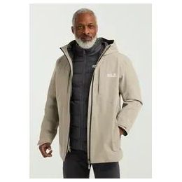 3-in-1-Funktionsjacke Jack Wolfskin "ICECAPE 3IN1 DOWN JKT M RDS", Herren, Gr. XL (54/56), linen, Obermaterial: 100% Polyester. Futter: 100% Polyester. Innenjacke: 100% Polyester. F&uuml;llung: 90% Entendaune, 10% sonstige Fasern, Jacken