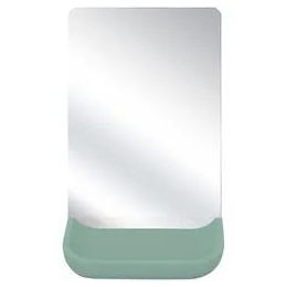 Kosmetikspiegel Kleine Wolke "Tray Mirror", gr&uuml;n (maledivia), B:12cm H:17,3cm T:11cm, Glas, Polyresin (Kunststein), Spiegel, mit Schmuckschale