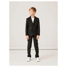 Sakko name it "NKMRIRAMEL BLAZER NOOS", Jungen, Gr. 116, schwarz, Web, Obermaterial: 64% Polyester, 32% Viskose, 4% Elasthan, unifarben, festlich, regular fit, Sakkos Sakko