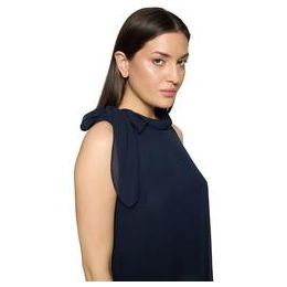 Cocktailkleid Vera Mont "Damen ohne Arm", Damen, Gr. 50, Normalgr&ouml;&szlig;en, blau (night sky), Chiffon, Obermaterial: 100% Polyester. Futter: 100% Polyester, figurumspielend kurz, amerikanischer Ausschnitt, Kleider, Schluppe