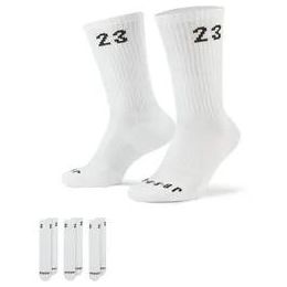 Funktionssocken Nike "U J ESSENTIAL CREW 3PR - 144", Damen, Gr. L (42/45), wei&szlig;, schwarz, Obermaterial: 65% Baumwolle, 31% Polyester, 3% Elasthan, 1% Nylon, Socken, f&uuml;r sportliche Aktivit&auml;ten, mit D&auml;mpfung, st&uuml;tzende Passform