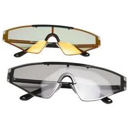 Sonnenbrille Urban Classics "Urban Classics Unisex Sunglasses France 2-Pack", Damen, schwarz, schwarzholo, Sonnenbrillen Sonnenbrille