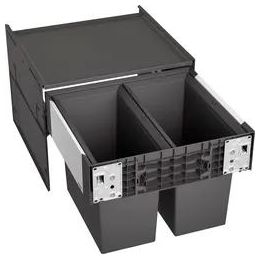 M&uuml;lltrennsystem Blanco "Select II 50/2", schwarz, B:40cm H:36cm T:47cm, Kunststoff, M&uuml;lleimer, M&uuml;lltrennsystem, Kunststoff, Stahlblech, 500 mm Untermass