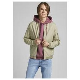 Jack & Jones Blouson JACK & JONES "JJERUSH mit Stehkragen und Rei&szlig;verschlusstaschen", Herren, Gr. XS, beige, Web, Obermaterial: 100% Polyester, unifarben, regular fit taillenbedeckt, ohne Ausschnitt, Rippb&uuml;ndchen, Jacken Blouson, unifarben, modisch, regular fit, Polyester
