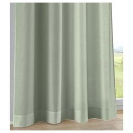 Vorhang Kutti "Kessy", salbei, B:140cm H:145cm, Baumwolle, Polyester, Gardinen, Eleganter Uni-Vorhang mit dekorativer Biesenblende
