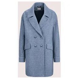 Madeleine Mode Kurzjacke MADELEINE "Jacke Caban-Jacke", Damen, Gr. 34, blau (rauchblau, wollwei&szlig;), Obermaterial: 50% Wolle WO. 25% Polyester PES. 20% Polyacryl PAN. 5% sonstige Fasern AF., Modern, normal, Jacken Kurzjacke