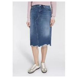 HUGO BOSS Jeansrock HUGO BLUE "Gadele", Damen, Gr. M (38), medium blau 422, Denim/Jeans, Obermaterial: 100% Baumwolle, unifarben, kniebedeckend, R&ouml;cke Jeansrock, Mid Rise, in Midi-L&auml;nge