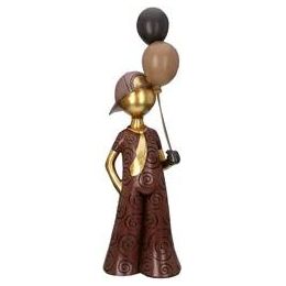 Dekofigur Gilde "Figur Ballonjunge", braun, B:13cm H:43cm T:9cm, Kunstharz, Dekofiguren, H&ouml;he: 43 cm