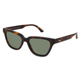 Fielmann LN 060 SUN FA BONNIE | Damen-Sonnenbrille | Fassung: Vollrand, Butterfly, Acetat Extrudiert, Havanna Gl&auml;nzend | Glasfarbe: Gr&uuml;n