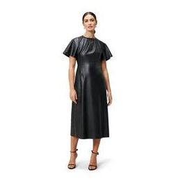 Midikleid Zero "Damen in Lederoptik", Damen, Gr. 40, Normalgr&ouml;&szlig;en, schwarz beauty, Stoff, Obermaterial: 100% Polyester. F&uuml;llung:, gl&auml;nzend, festlich, figurbetont lang, Rundhals, weit, Kleider Midikleid, drapiert /gerafft