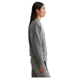 Marc O'Polo Sweatjacke MARC O'POLO "mit Rippstrick-Bund", Damen, Gr. S, warm granite melange, Obermaterial: 100% Baumwolle, unifarben, relaxed fit, Rippb&uuml;ndchen, Sweatjacken Sweatjacke