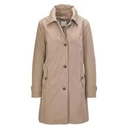 Langmantel GOLDNER "Warmer Baumwollmantel mit Reverskragen", Damen, Gr. 48, beige (taupe), Obermaterial: 47% Polyester PES. 44% Baumwolle CO. 9% Polyamid PA., weit Sonstiges, M&auml;ntel, Sehr vielseitig dank herausnehmbarem Innenfutter