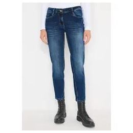 Slim-fit-Jeans Cecil, Damen, Gr. 30, L&auml;nge 32, mid blau wash, Jeans, 78% Baumwolle, 20% Polyester, 2% Elasthan, unifarben, lang, Jeans Slim-fit-Jeans, Middle Waist