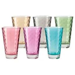 Glas Leonardo "Trinkgl&auml;ser Optic 300 ml 6er Set", bunt, Glas, Trinkgef&auml;&szlig;e, GlaeserSet Trinkglas