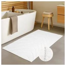 Badematte Carpet City "BAT400, Badteppich uni", wei&szlig;, H:11mm, Polyester, Badematten, Badematte, Teppich Badezimmer, Badvorleger, Anti-Rutsch, Waschbar, Duschmatte