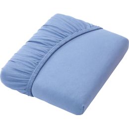 w&auml;schepur unisex Spannbetttuch taubenblau, Gr&ouml;&szlig;e 1 St. 160x200 cm