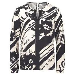 Schlupfbluse Betty Barclay "Damen mit Rundhalsausschnitt", Damen, Gr. 42, wei&szlig;, schwarz, Obermaterial: 100% Viskose, figurumspielend normal, Rundhals, Blusen Schlupfbluse