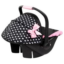 Puppen Autositz BAYER "rosa/goldfarben Schleife", schwarz (herzchen schwarz), Puppenausstattungen, KinderB:34cm H:38cm L:45 T:45cm, Kunststoff, Metall, mit Dach, B:34cm H:38cm L:45 T:45cm