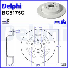 DELPHI Bremsscheibe bg5175c 342mm 14mm f&uuml;r JEEP