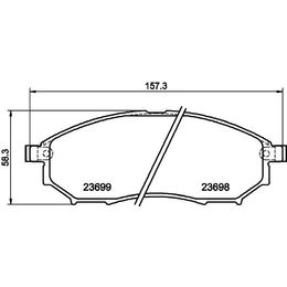 Hella Bremsbelagsatz, Scheibenbremse 8db355021101 f&uuml;r NISSAN INFINITI