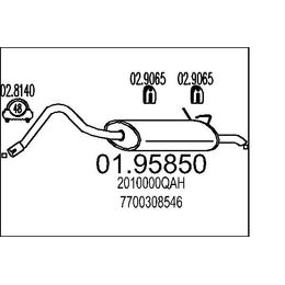 MTS MARKENTECHNIKSERVICEGMBH & CO. KG MTS Endschalld&auml;mpfer 0195850 f&uuml;r RENAULT