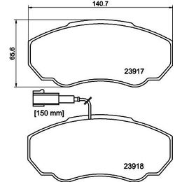 Hella Bremsbelagsatz, Scheibenbremse 8db355010391 f&uuml;r Peugeot FERRARI Fiat