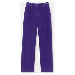 Madeleine Mode Culotte MADELEINE "Culotte mit Spitze Culotte aus samtweichem Feincord", Damen, Gr. 42, N + K Gr, blau (ozeanblau), Obermaterial: 93% Baumwolle CO. 5% Modal CMD. 2% Elasthan EL., Modern, Hosen Culotte