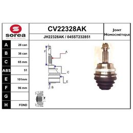 EAI Gelenksatz, Antriebswelle cv22328ak