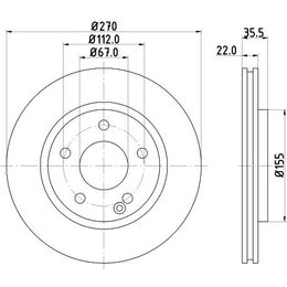 Hella Bremsscheibe 8dd355128161 270mm 22mm f&uuml;r Mercedes