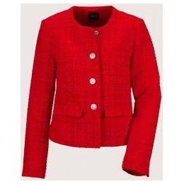 Madeleine Mode Jerseyblazer MADELEINE "Blazer Eleganter Tweed-Kurzblazer mit Metallkn&ouml;pfen", Damen, Gr. 46, rot, Obermaterial: 80% Polyester PES. 20% Wolle WO., Modern, normal, Blazer, Edle Metallkn&ouml;pfe