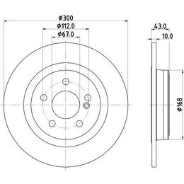 Hella Bremsscheibe 8dd355122871 300mm 10mm f&uuml;r Mercedes