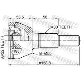 FEBEST Gelenksatz, Antriebswelle 1010c100 radseitig f&uuml;r Opel GM