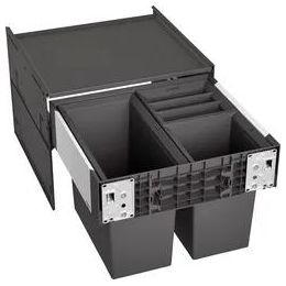 M&uuml;lltrennsystem Blanco "Select II 50/3", schwarz, B:40cm H:36cm T:47cm, Kunststoff, M&uuml;lleimer, M&uuml;lltrennsystem, Kunststoff, Stahlblech, 500 mm Untermass