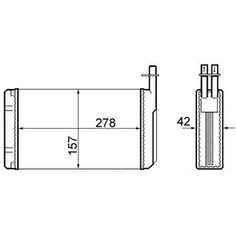 Mahle W&auml;rmetauscher, Innenraumheizung ah68000s f&uuml;r SAAB