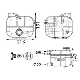 Mahle Ausgleichsbeh&auml;lter, K&uuml;hlmittel crt163000s f&uuml;r Vaughall Opel
