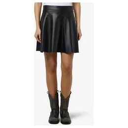Lederimitatrock Noisy may "NMANDY PU HW FLARED SKIRT WVN NOOS", Damen, Gr. XL, schwarz, Web, Obermaterial: 100% Polyester, unifarben, regular fit ca. Mitte Oberschenkel, R&ouml;cke