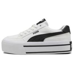 Sneaker Puma "Court Classic Vulc Platform Sneakers Damen", Damen, Gr. 37, wei&szlig; schwarz, Obermaterial: Textil, Synthetik. Futter: Textil. Innensohle: Textil. Laufsohle: Gummi, Schuhe Sneaker