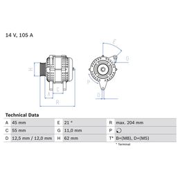 Bosch Generator 0986042780 f&uuml;r LANCIA Fiat