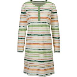 w&auml;schepur Damen Nachthemd ecru-eucalyptus-gestreift, Gr&ouml;&szlig;e 40/42