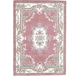 Teppich Theko "Ming" Gr. 1, rosa (ros&eacute;), B:60cm H:14mm L:90cm, Kunstfaser, Teppiche, Teppich, handgefertigt, Pastell-Farben, florales Design, Wohnzimmer