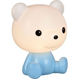 REALITY LEUCHTEN LED Tischleuchte "CUTIE, Kinderzimmer Tischleuchte Nachttischleuchte B&auml;ren Optik, RGB", blau, 1, H: 25,5cm, 1 Stk., Leuchten, 0,3W 30 Lumen warmwei&szlig; 3000K, RGB Farbwechsel Modus, USB-Anschluss, LED Tischleuchte