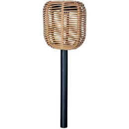 Gartenleuchte Luxform "Luxform Stake Light Rattan", braun, B:25cm H:25,5cm L:25cm, Leuchten, Gartenleuchte, LED-Gartenleuchte, inkl. Fernbedienung, Timerfunktion, aus Kunststoff