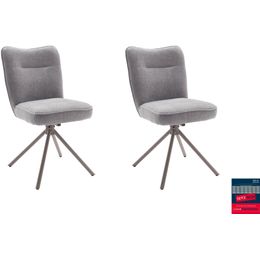 4-Fu&szlig;stuhl MCA furniture, grau, taupe, grau, B:52cm H:91cm T:64cm, Polyester, St&uuml;hle, 180 drehbar, Taschenfederkern