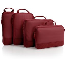 Kofferorganizer Heys "Ecotex Compression Packing Cube", Gr. B/H/T: 35,6cm x 29,2cm x 12,7cm, rot (rot maple), Nylon, unifarben, Taschen, komprimierbare Packw&uuml;rfel, Packtaschen, Organizer f&uuml;r Koffer