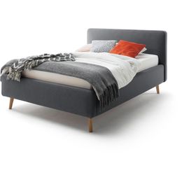 Meise M&ouml;bel Polsterbett MEISE.M&Ouml;BEL "Mattis", grau (anthrazit), B:161cm H:105cm L:218cm, Bezug Bett: Strukturstoff (100% Polyester), Betten, Polsterbett, Topseller, wahlweise mit Bettkasten