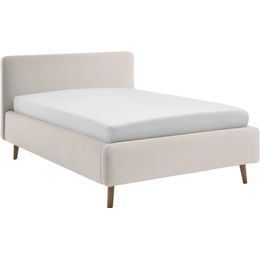 Meise M&ouml;bel Polsterbett MEISE.M&Ouml;BEL "Mattis", wei&szlig; (ivory), B:141cm H:105cm L:218cm, Bezug Bett: Struktur Gewebe (100% Polyester), Betten, Polsterbett, Topseller, wahlweise mit Bettkasten