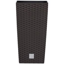 Pflanzk&uuml;bel Prosperplast "Rato square", braun, H:42,1cm T:22,5cm, Kunststoff, Pflanzgef&auml;&szlig;e, Pflanzk&uuml;bel, BxTxH: 22,5x22,5x42,1 cm