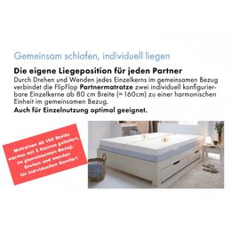Hybridschaum-Matratze OTTO HOME "NEUHEIT, PREMIUM Flipper, 90x200, 140x200 cm, langlebig RG 39", wei&szlig;, B:160cm H:25cm L:200cm, Bezug: 100% Polyester, Matratzen, besondere, ergonomische Schulterzone, H2+3/H3+4/H4+H5, Wendematratze