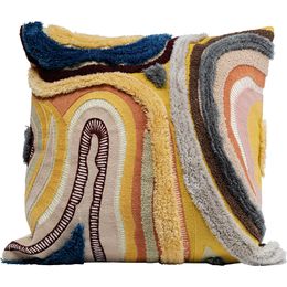Dekokissen KARE DESIGN "Lava, Kissenh&uuml;lle mit F&uuml;llung, 45x45 cm", mehrfarbig, gemustert, B:45cm H:20cm L:45cm, Baumwolle, Polyester, Wolle, Dekokissen_Sitzkissen_Kissenh&uuml;llen, st&uuml;tzt Kopf und Nacken angenehm und sorgt f&uuml;r erholsamen Schlaf