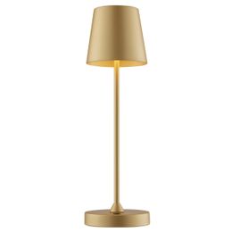 Brilliant LED Tischleuchte "Elora", matt goldfarben, 1, &Oslash; 11cm H: 37cm, 1 Stk., Leuchten, LED Akku Leuchte, 220 lm, 2700 K, Wireless Charging, dimmbar, LED Tischleuchte